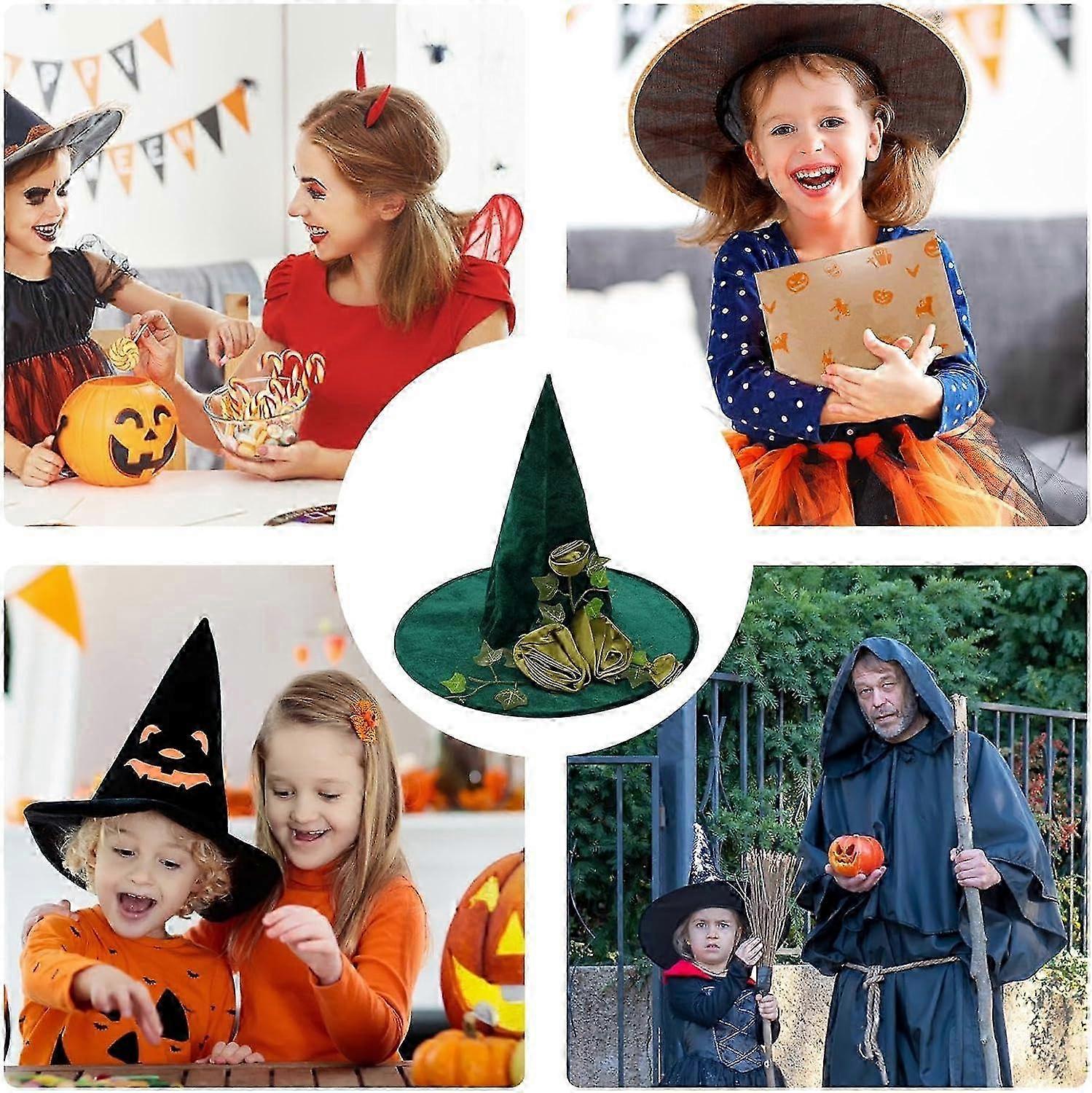 Women's Green Wizard Hat Floral Vine Carnival Costume Accessory | Fruugo UK