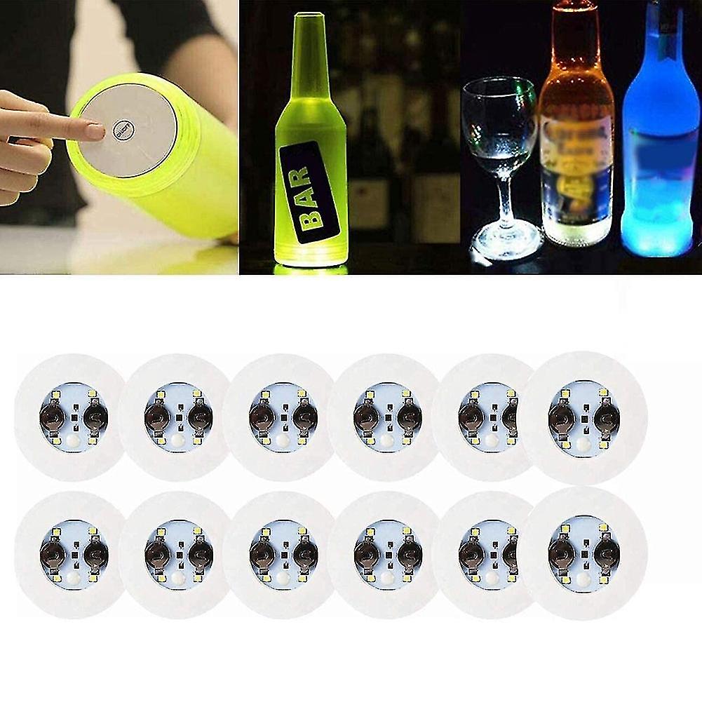 Led Coaster,12 Pack Coasters,led Lights,led Sticker Coaster Discs For ...