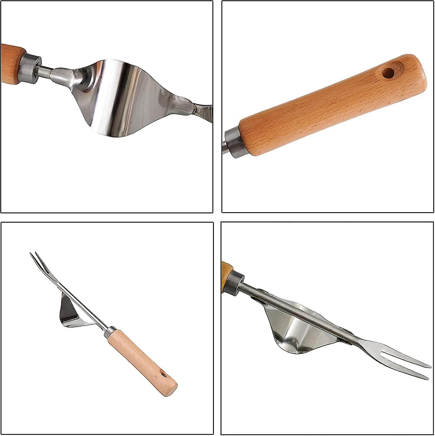 2 Pcs Wooden Handle Weeding Tool Garden Weeding Tool With Wooden Handle ...