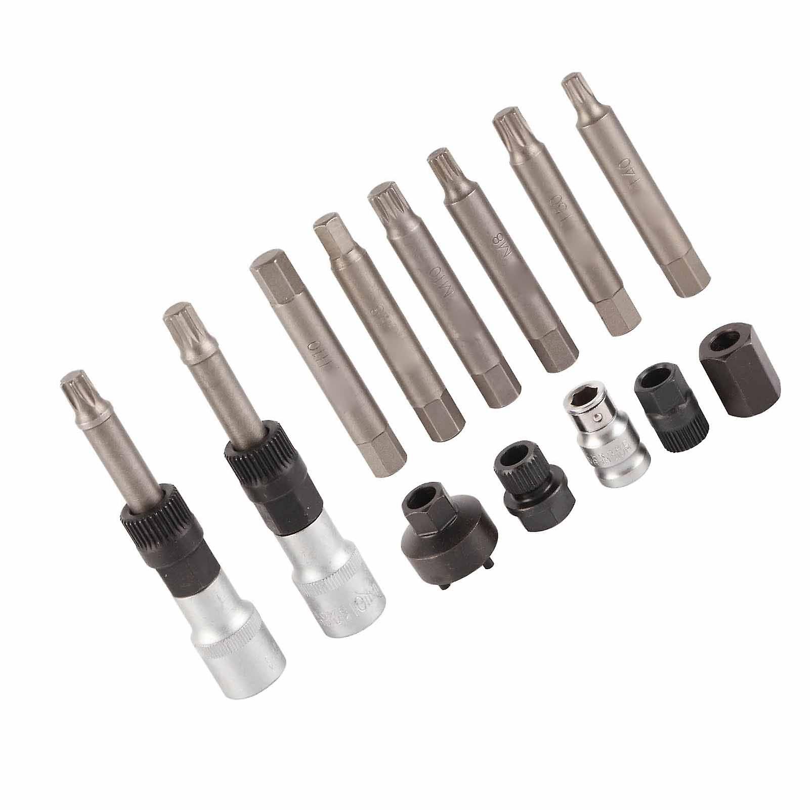 13 Pcs Alternator Pulley Tool Kit Freewheel Removal Decoupling Puller ...