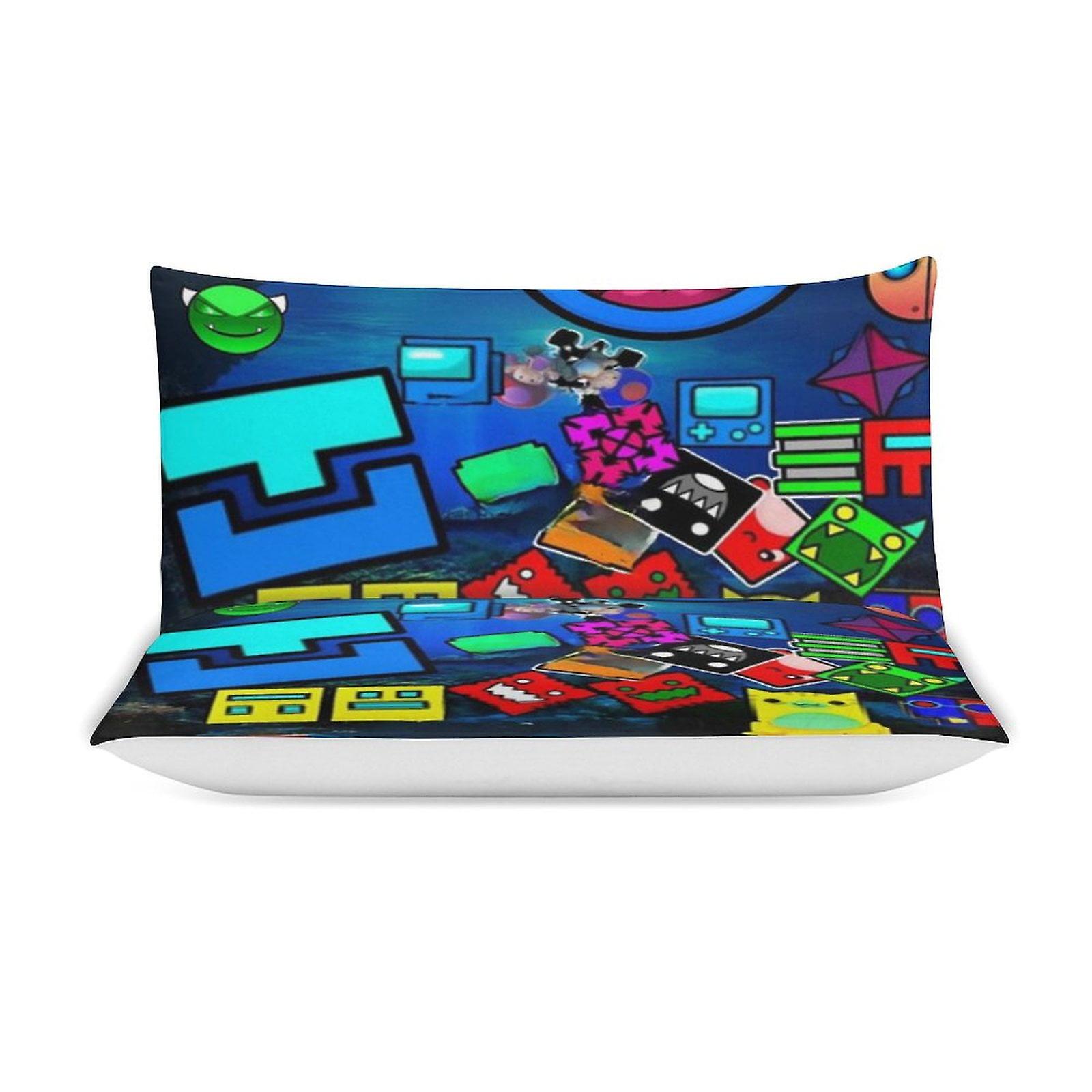 Geometry Dash Duvet Cover 3 Piece Bedding Set,Teen Comforter Cover Set ...