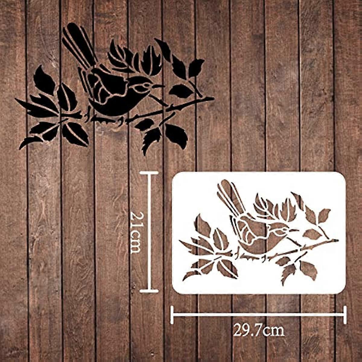 Bird Tree Branches Stencils Wall Decoration Template Plastic Bird ...