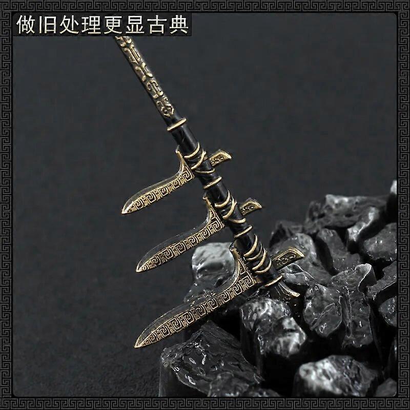 22cm Metal Halberd Spear Hook Sickle Stick Axe Ancient Chinese Weapons ...