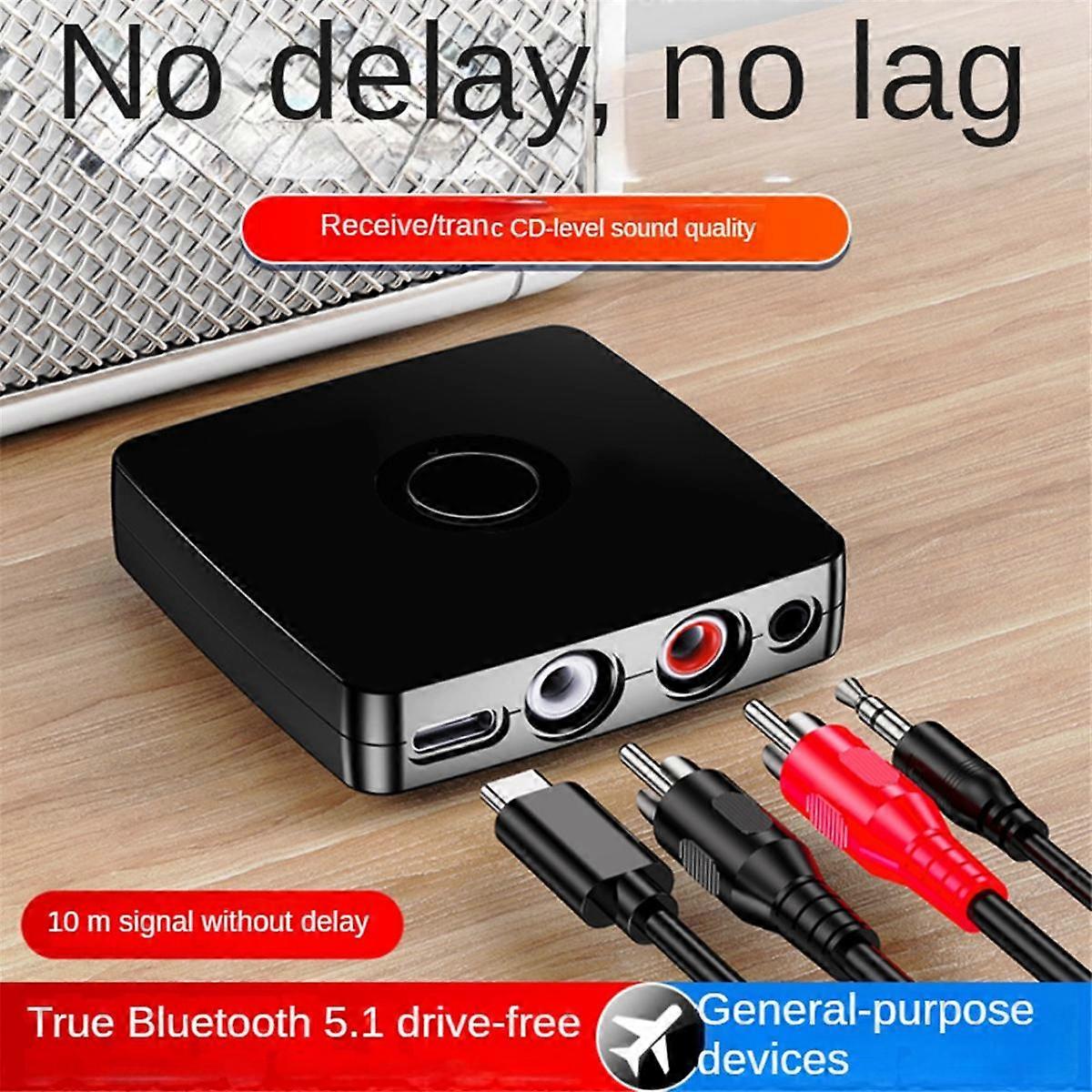 Bluetooth 5.1 Audio Receiver 3.5mm AUX RCA Stereo Music Wireless ...
