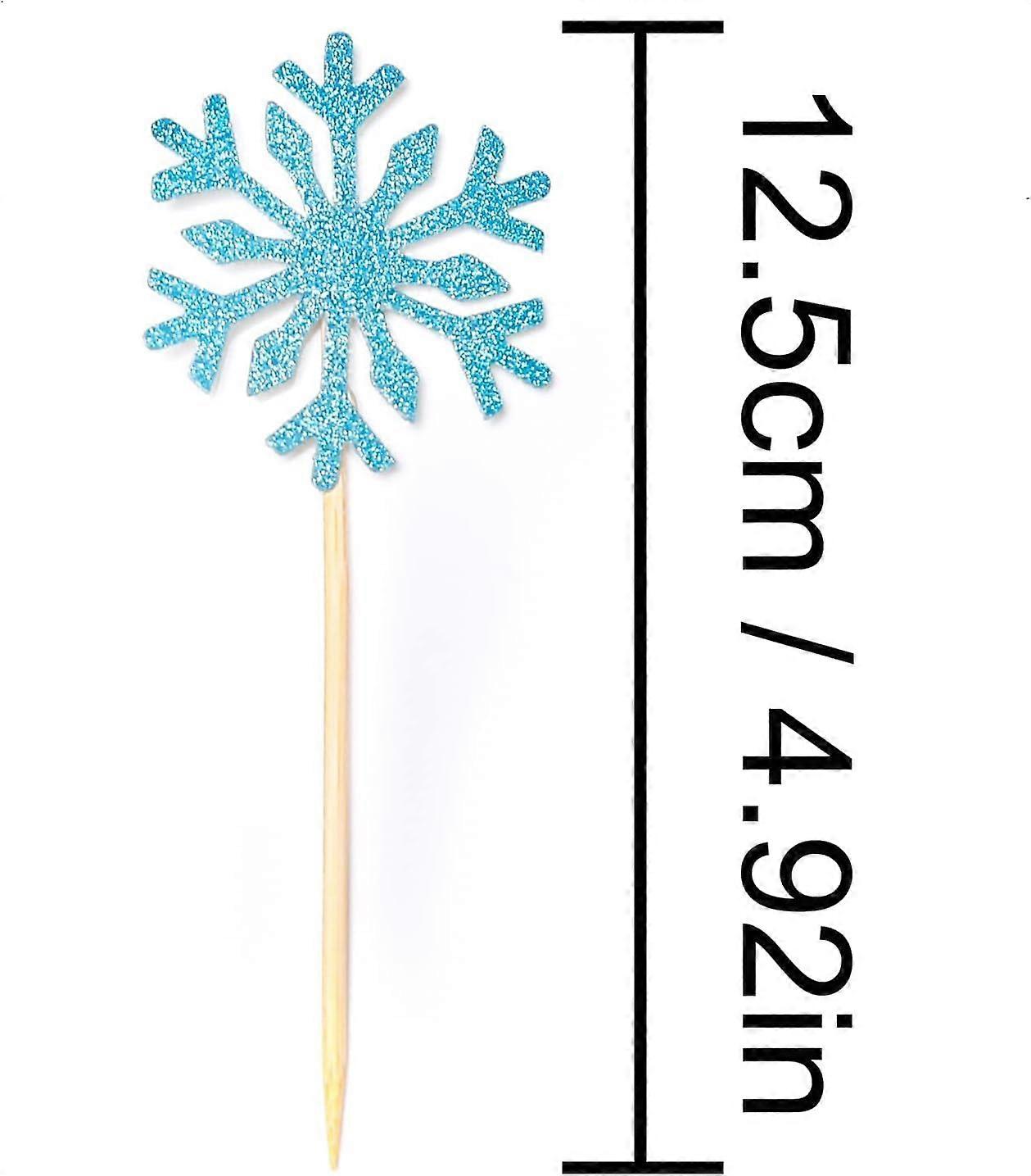 Frozen Cake Toppers, 20 pcs Snowflakes Cupcake Topper, Happy Birthday ...