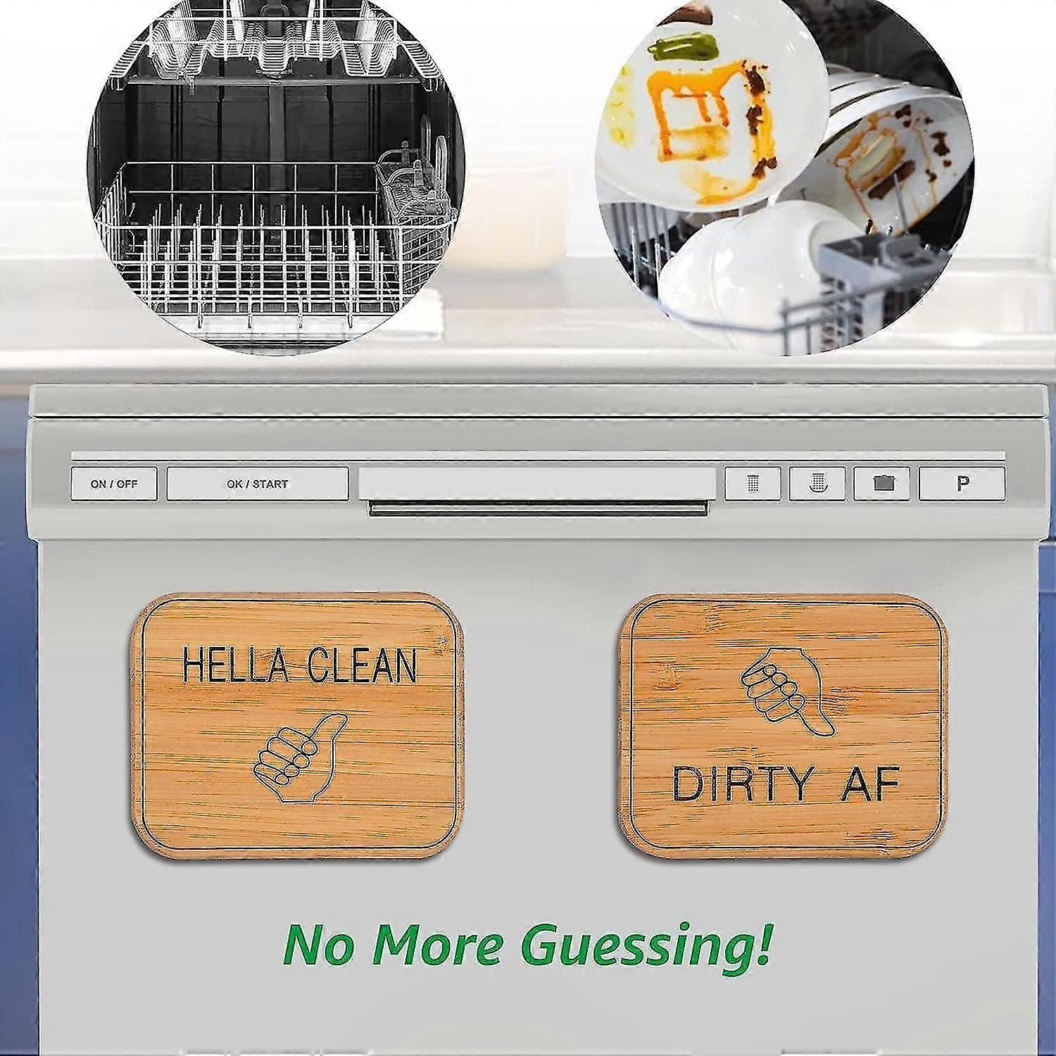 Dishwasher Sign - Dishwasher Magnet Clean Dirty Sign - Round Reversible ...