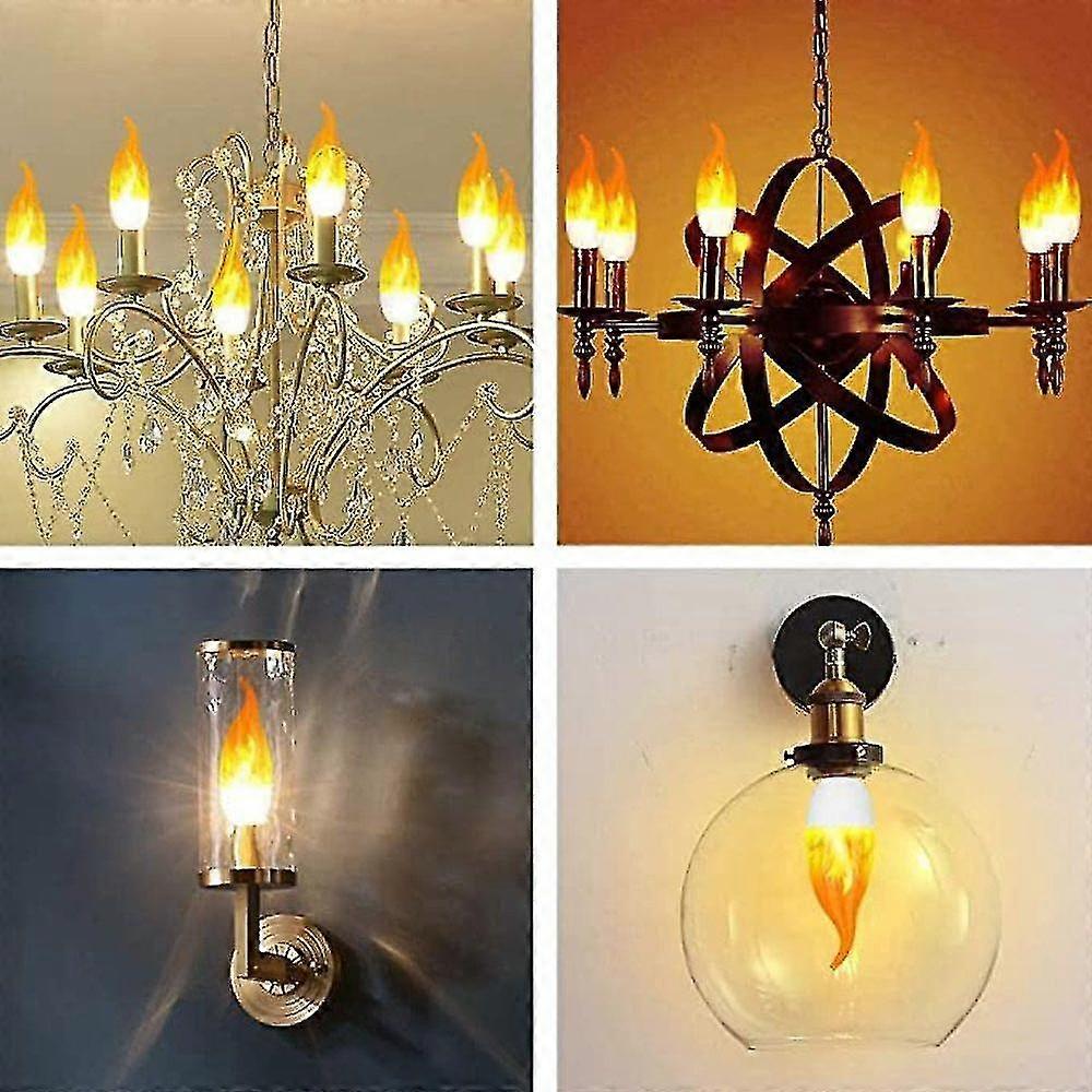 Axh Flame Light Bulb Led 2w E14 Flame Effect Bulbs Dimmable Candle ...