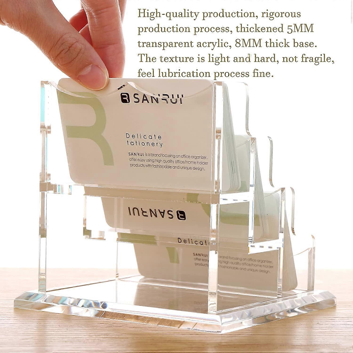 Business Card Holder Display Stand for Office Desk, Clear Acrylic Card ...