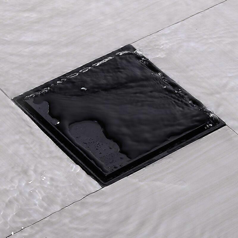 Square Anti-odor Floor Waste Grates 100X100 Shower Drain Black Bathroom ...