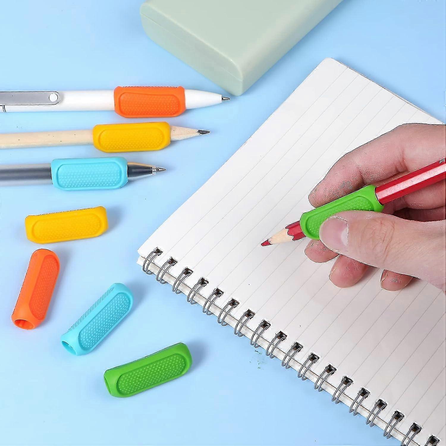Pencil Grips, 8 Pcs Ergonomic Silicone Pencil Grips Writing Aid Grip ...