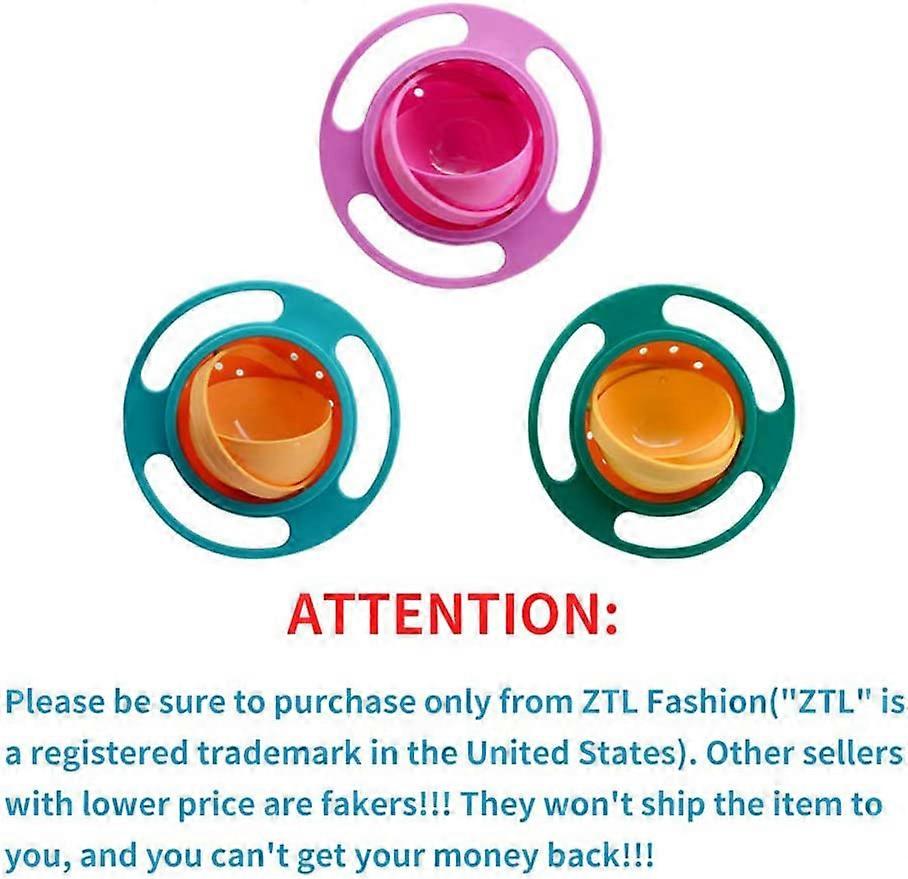 Baby Bowl, Cute Baby Gyroscope Bowl 360 Rotating Anti-Splash Bowl Gyro ...