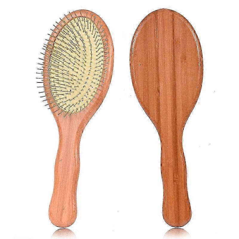 Wooden Steel Needle Hair Brush Pin Hairbrush Scalp Massage Improve Hair ...