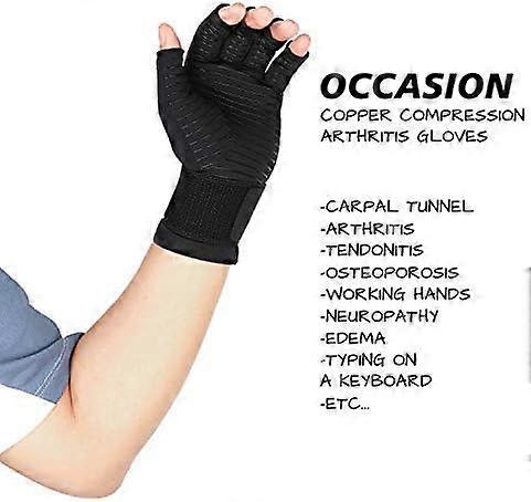 Compression Arthritis Gloves with Strap Best Copper Infused Fingerless ...