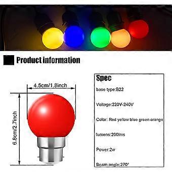 Set of 20 color led bulbs b22 bayonet bulbs 2w Red, Yellow, Orange ...