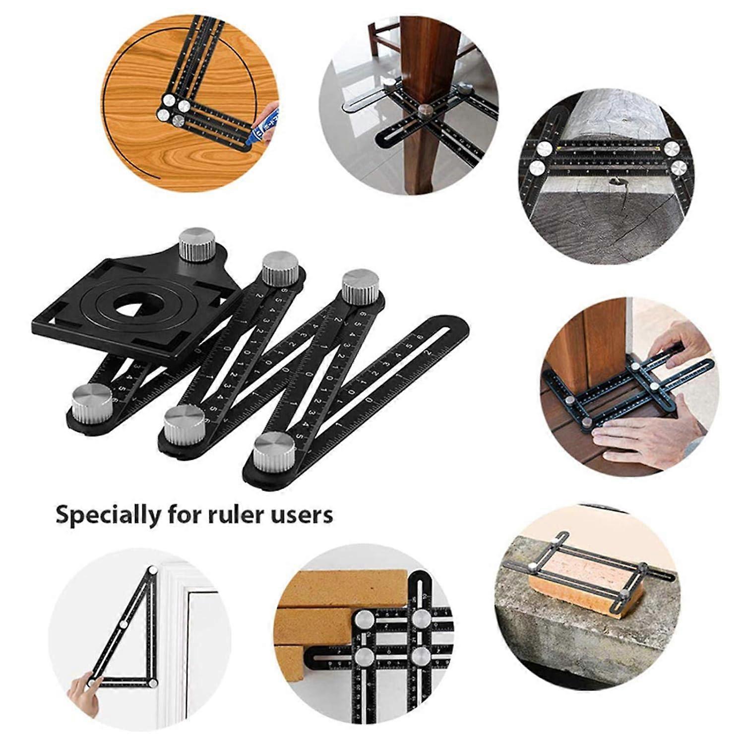Multi Angle Ruler Adjustable Fold Aluminum Alloy Angleizer Template ...