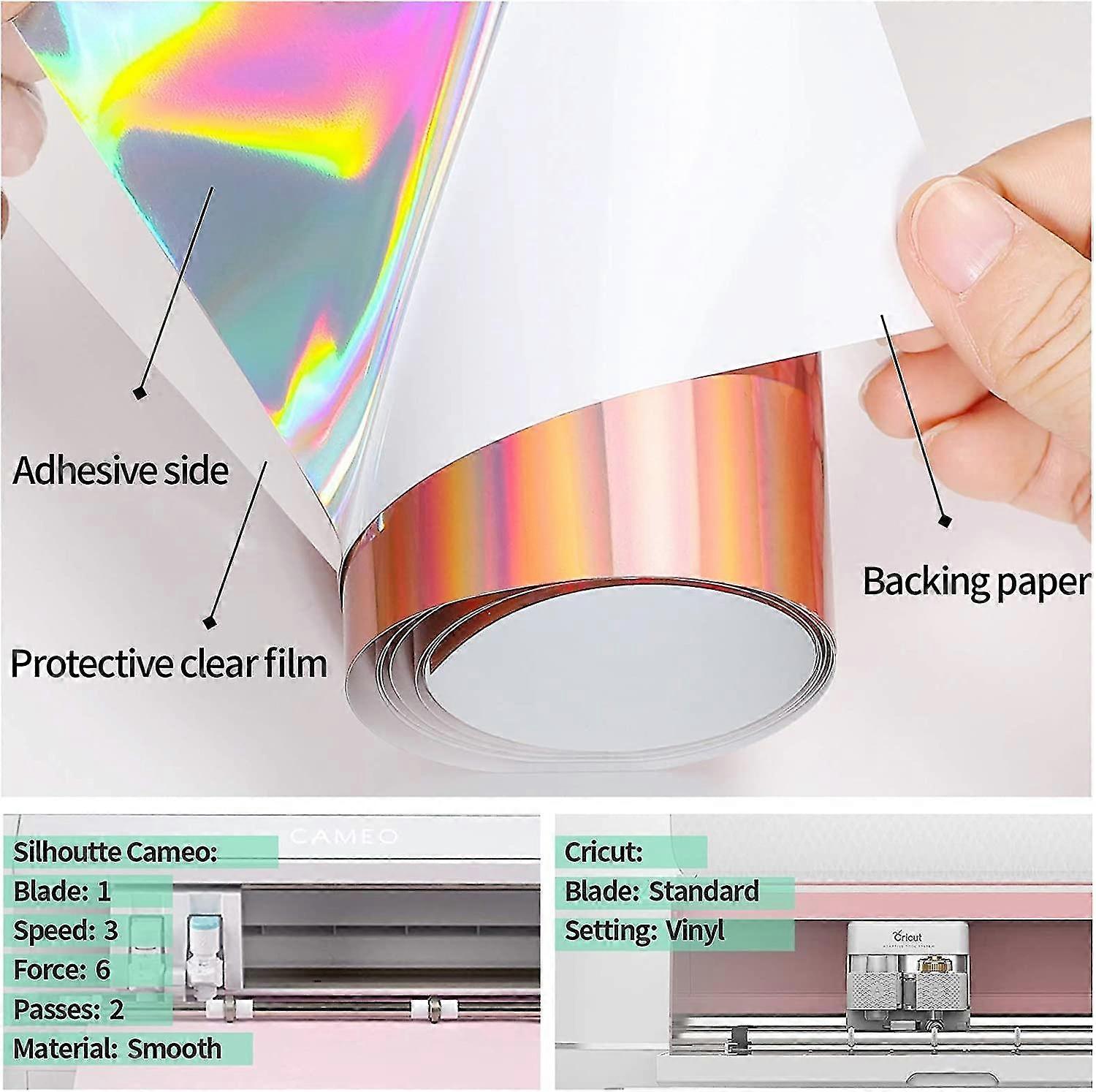 Holografisk permanent självhäftande vinylrulle - Spectrum Rose Gold ...