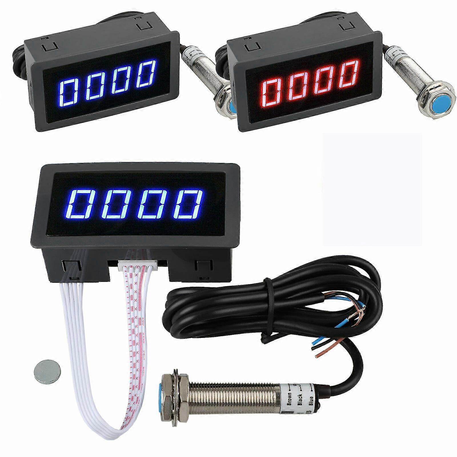 Digital Led Tachometer Rpm Speed Meter + Hall Proximity Switch Sensor ...