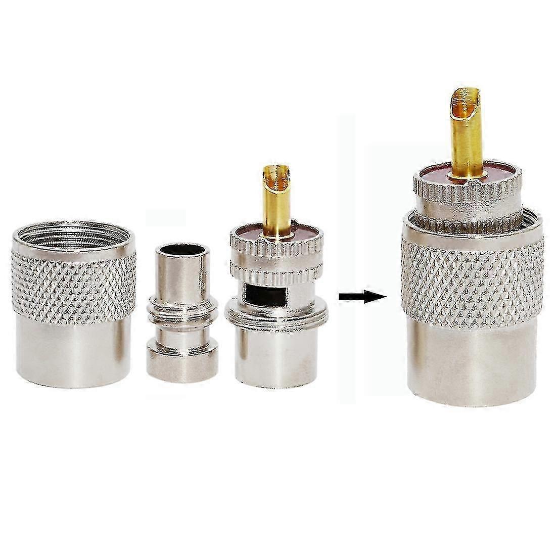 10-Pack PL259 Solder Plug with Reducer for RG8 & RG-213 Coaxial Cables ...