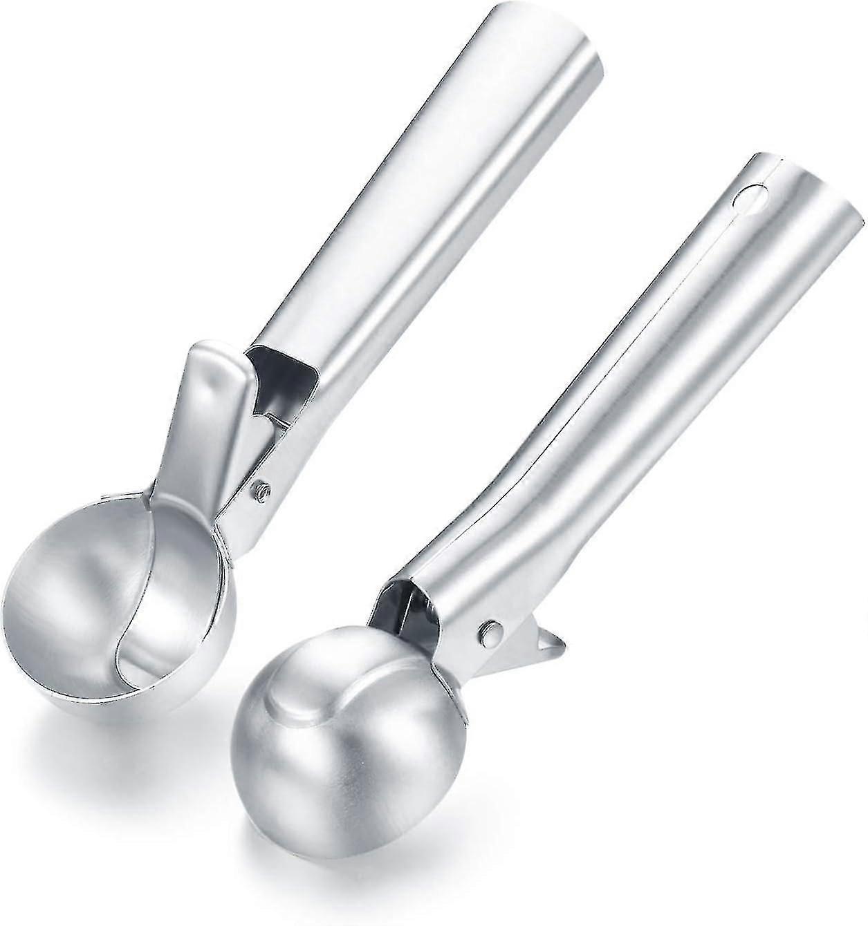 2pcs Stainless Steel Ice Cream Scoop, Ice Cream Scoops With Easy ...