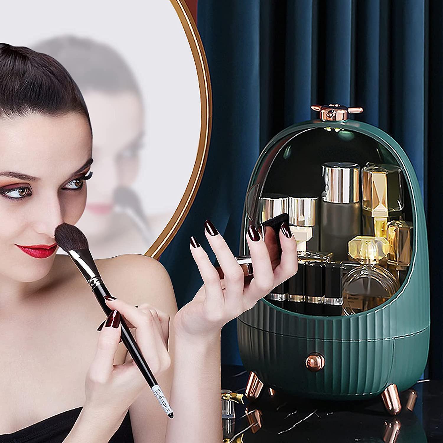 Makeup Organizer With Led Light Drawers Plastic Jewelry Storage Box ...