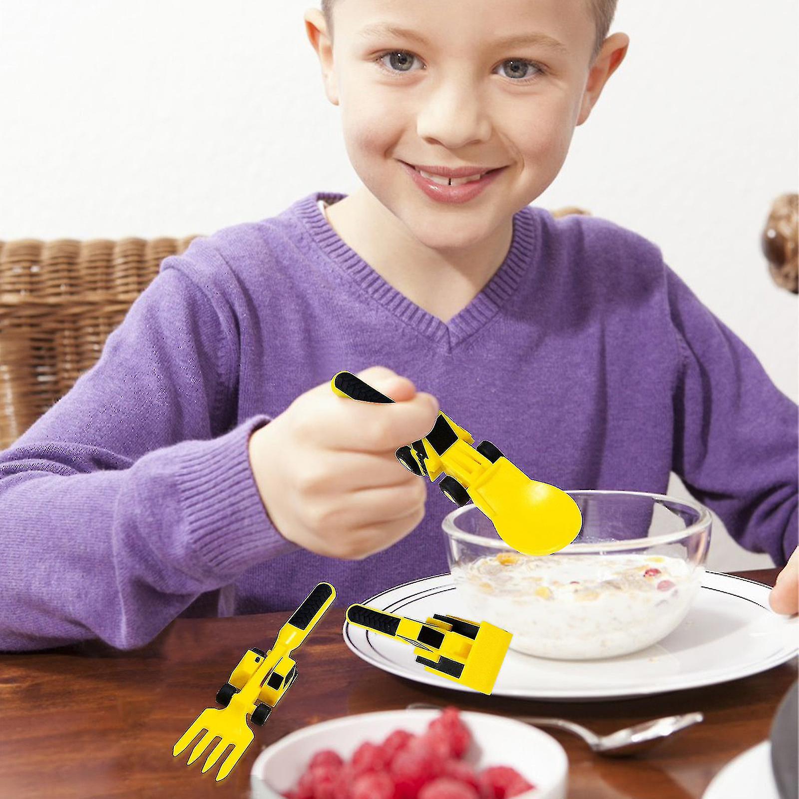 Children's Creative Building Theme Fork Spoon Excavator Bulldozer ...
