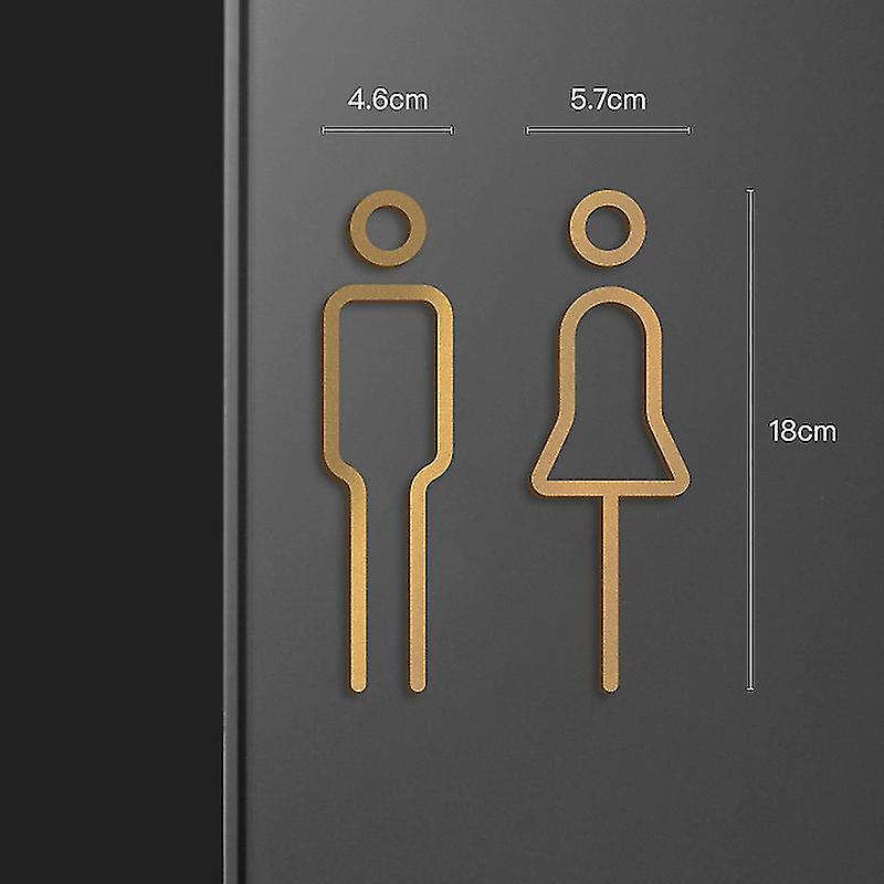 Mand Kvinde Metal Vægskilt Plade Toilet Dørplade Vaskerum Etiket Wc ...