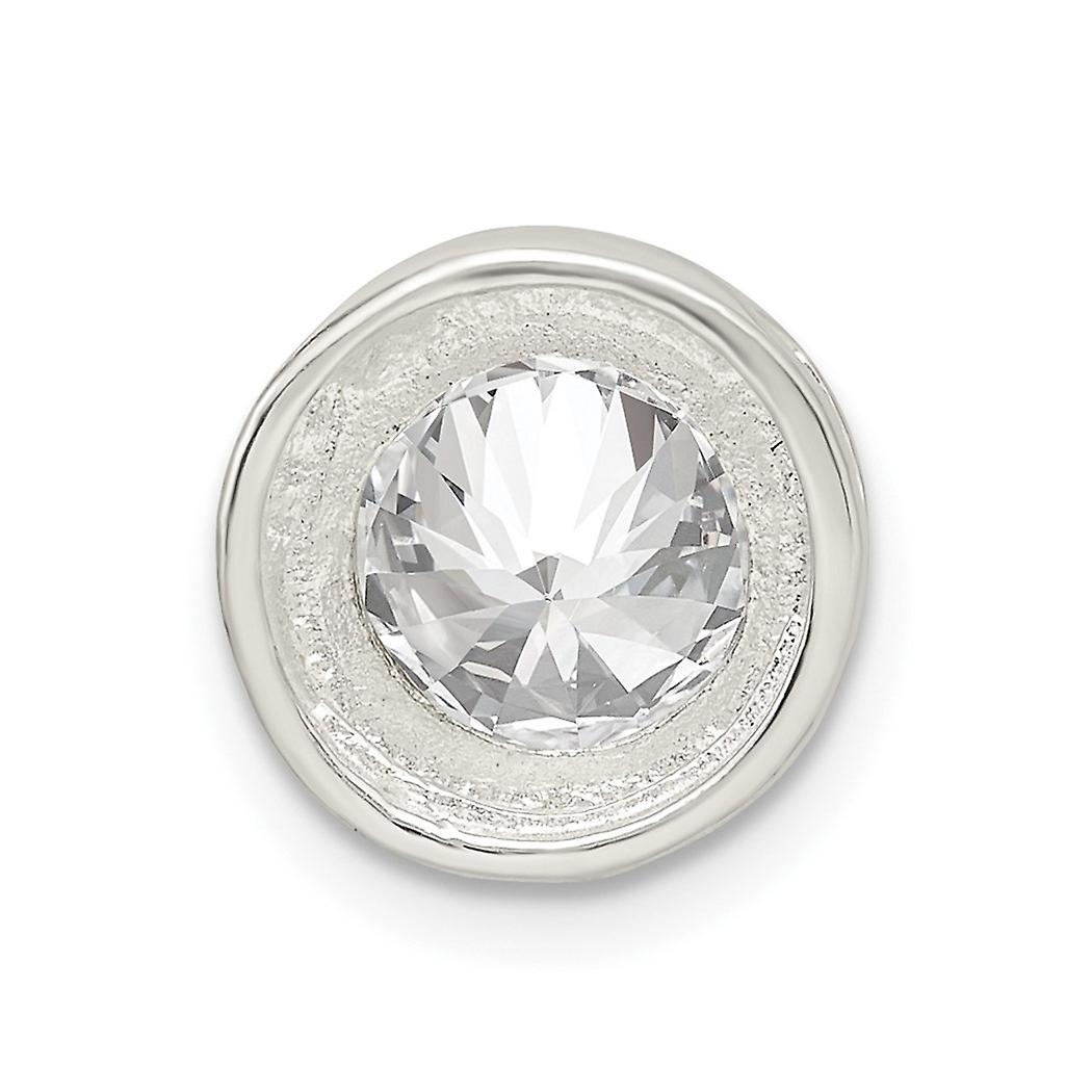 925 Sterling Silver Bezel Polished 6mm CZ Cubic Zirconia Simulated ...