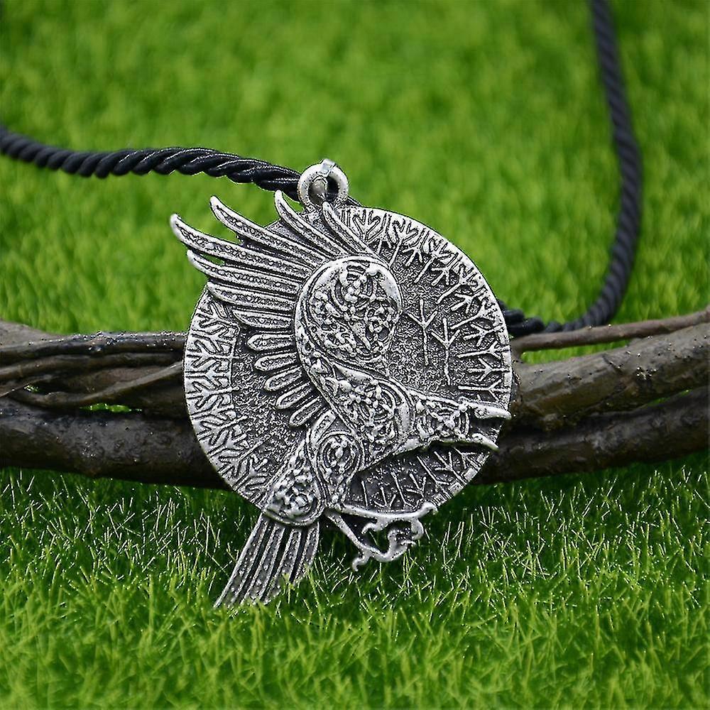 Norsk Odin Symbol Viking Korp Amulett Runor Algiz Skydd Wicca Talisman ...