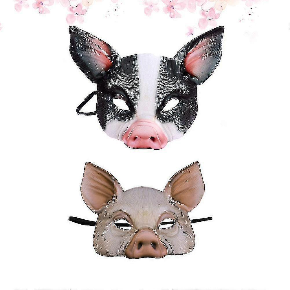 2 Pcs Halloween Costumes Animal Pig Mask Animal Mask Pig Pig Face Mask ...