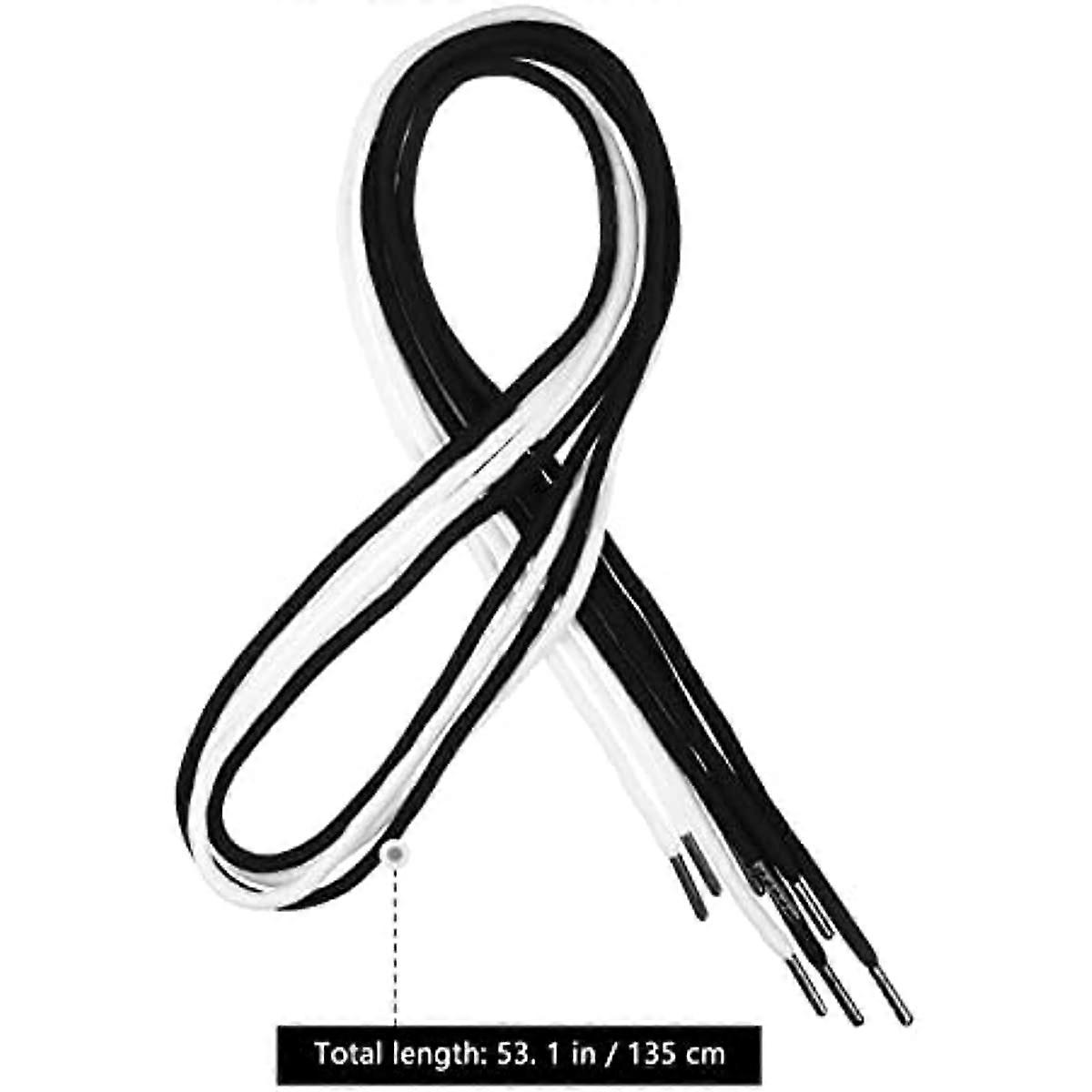 EXCEART 4 Pieces Metal Head Drawstring Cords Black and White Drawstring ...