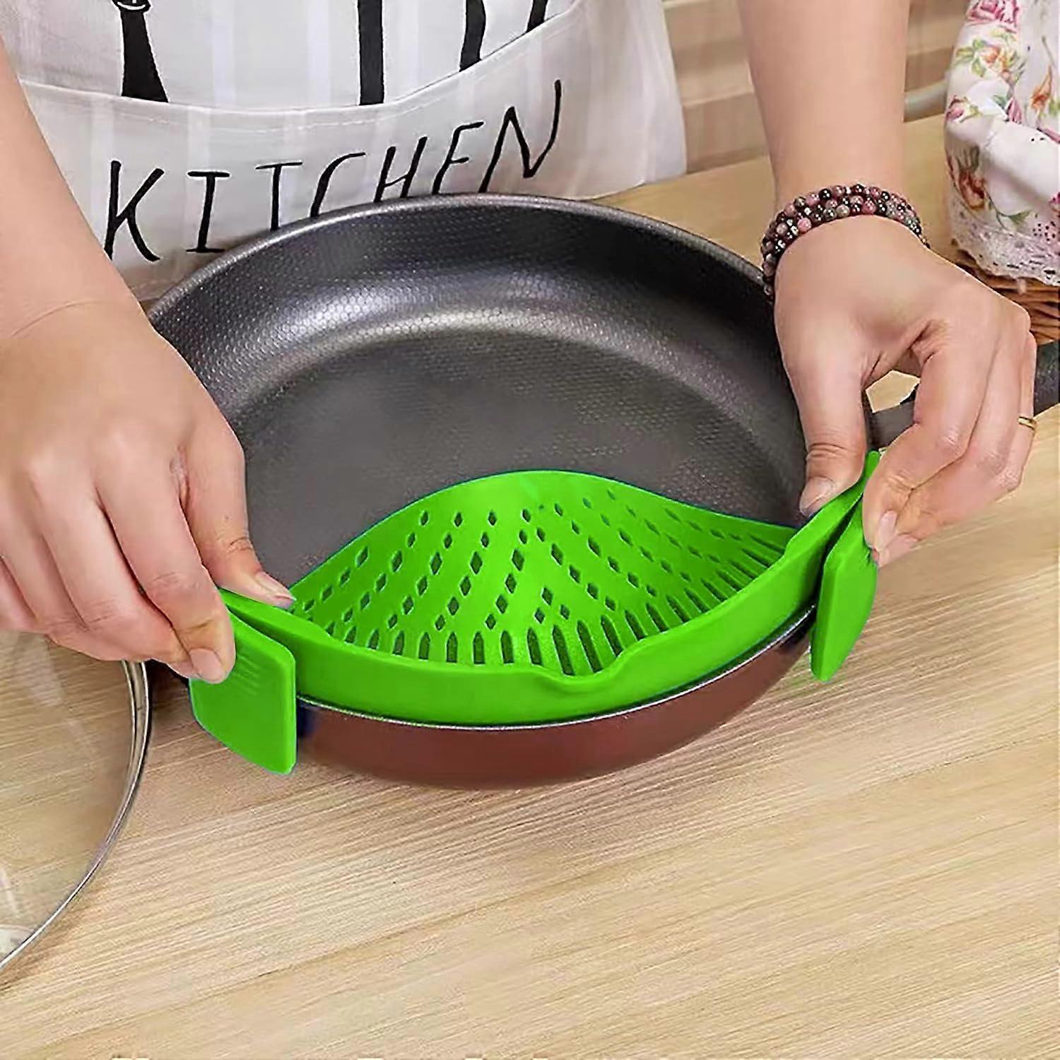 Silicone Clip On Strainer, Colander Spout Kitchen Gadget Food Strainer ...