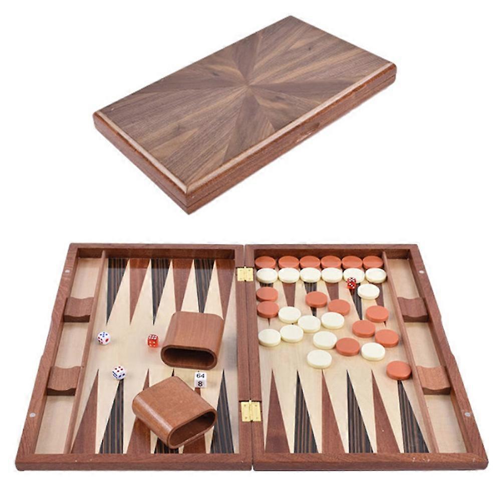 Wooden Backgammon Box Solid Wood Baccarat Chess Set Toy,17-inch Board ...