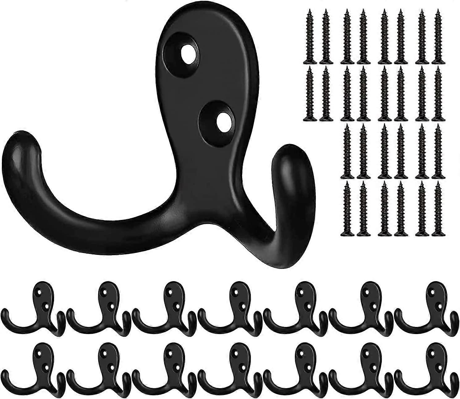 Coat Rack Hook, 14 Pieces Wall Mounted Coat Rack Black, Wall Hook ...