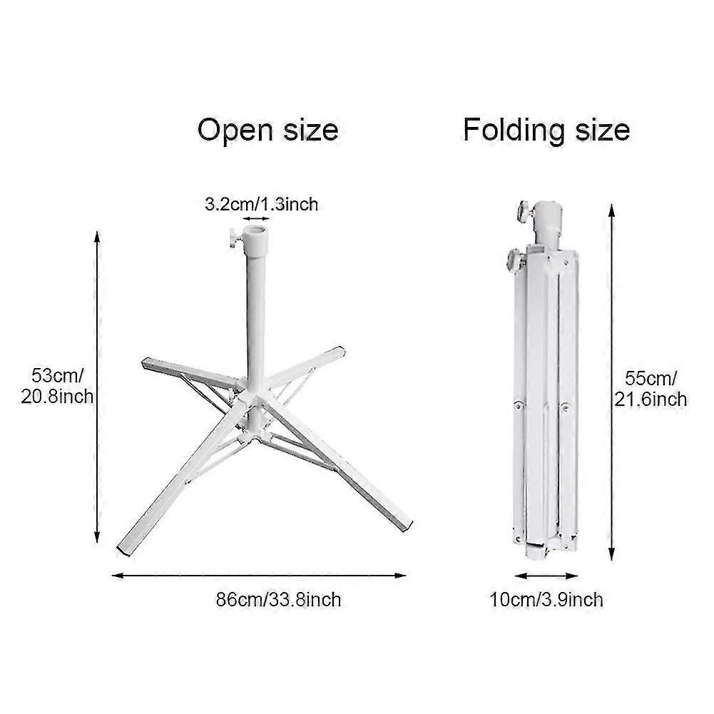 Folding Iron Patio Umbrella Stand - 4 Leg Collapsible Umbrella Stand ...