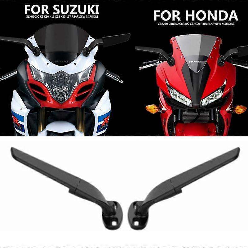 QX Motorcycle Mirrors Modified Wind Wing Adjustable Rotating Rearview ...