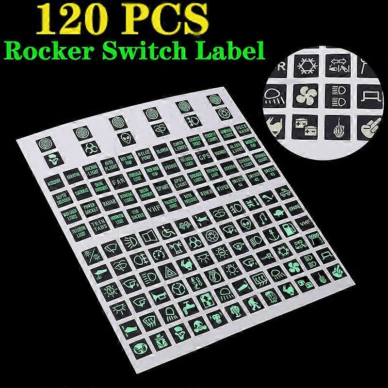 120 Sticker Labels Rocker Switch Label Decal Circuit Panel Luminous Sticker For Car Marine Boat ...
