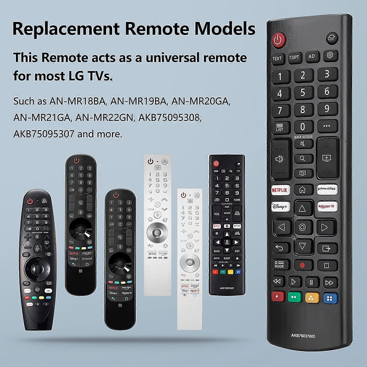 TV Remote for LG AKB76037605 ,Improved Infrared LG TV Remote Control, with , Prime Video,Rakuten ...