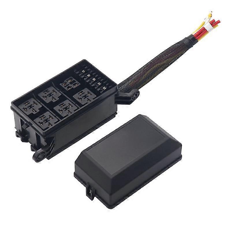 12V Relay Box 6 Slots Relay Block 6 Way Fuse Block with Relay Box and ...