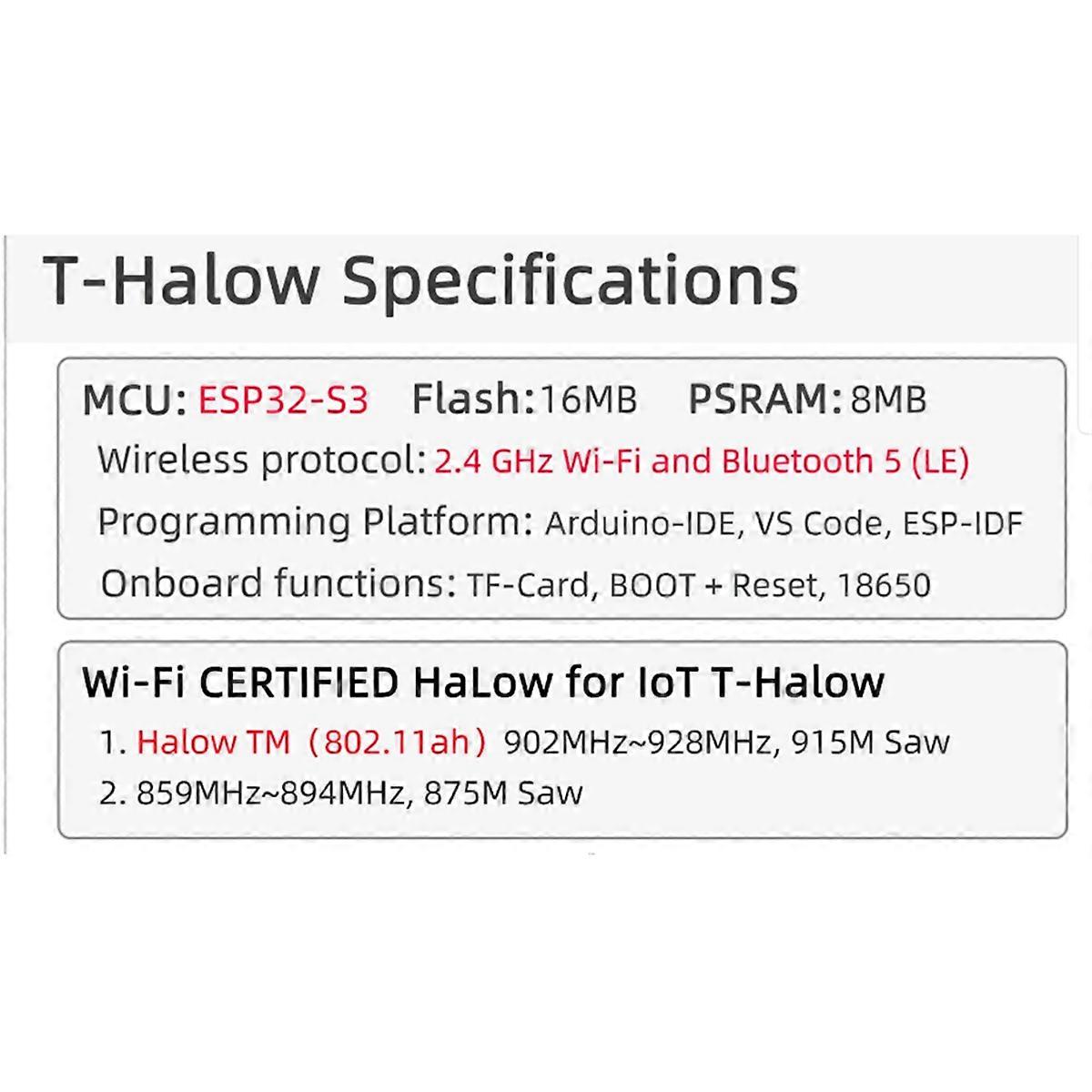 T-Halow ESP32-S3 Ethernet Development Board WiFi Bluetooth Module Wi-Fi CERTIFIED HaLOW RJ45 ...