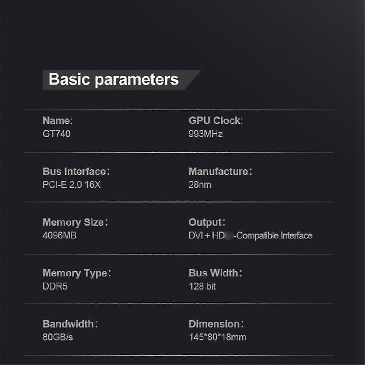 GT740 4GB DDR5 Discrete Graphics Card with HDMI-Compatible VGA DVI Port ...