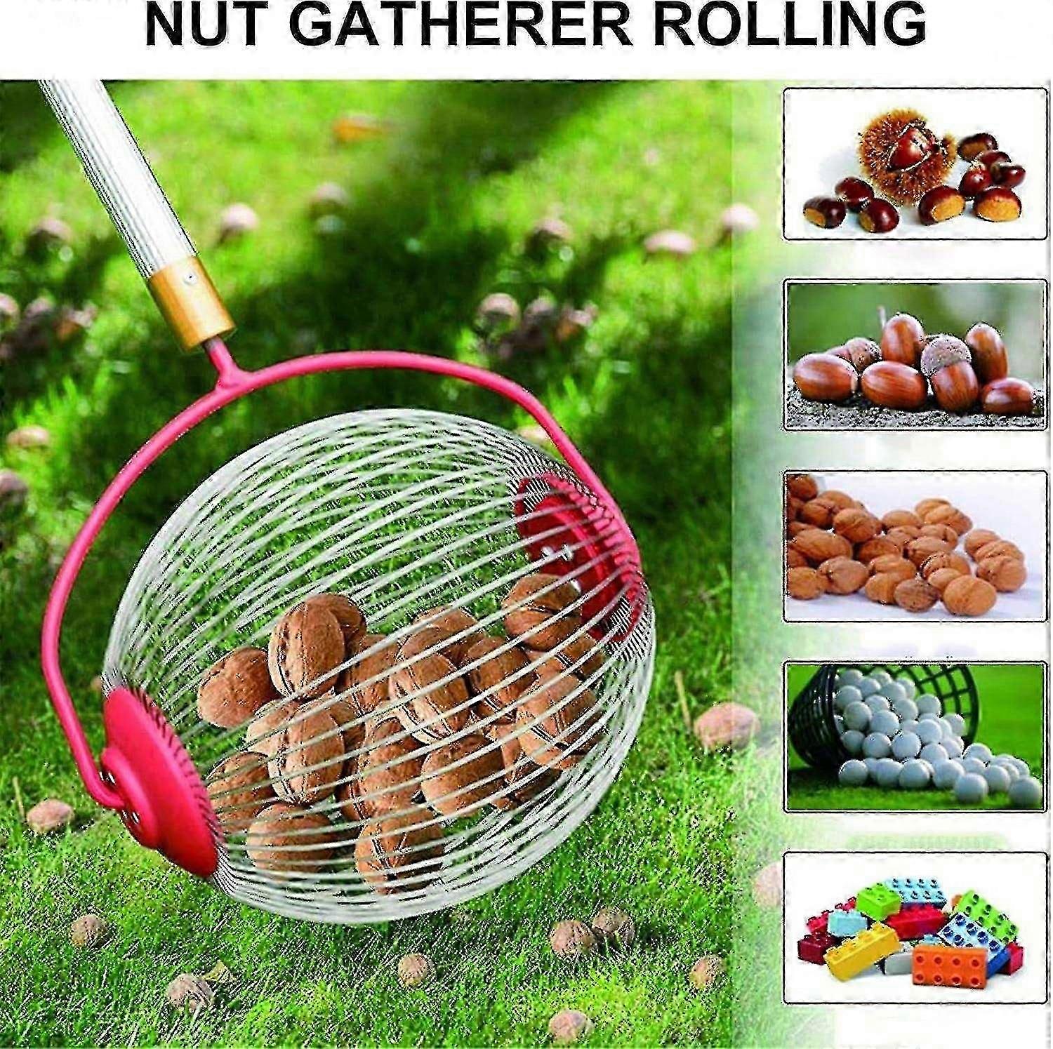 Nut Gatherer Acorn Picker Upper - Side Opening Dump Walnut Picker Upper ...