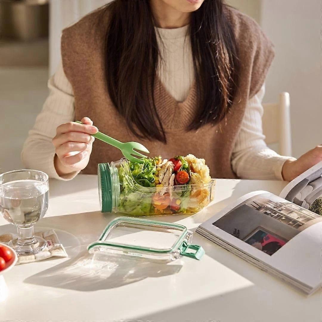 New Salad Pod with Sauce Dressing Container, Vertical Layering Salad ...