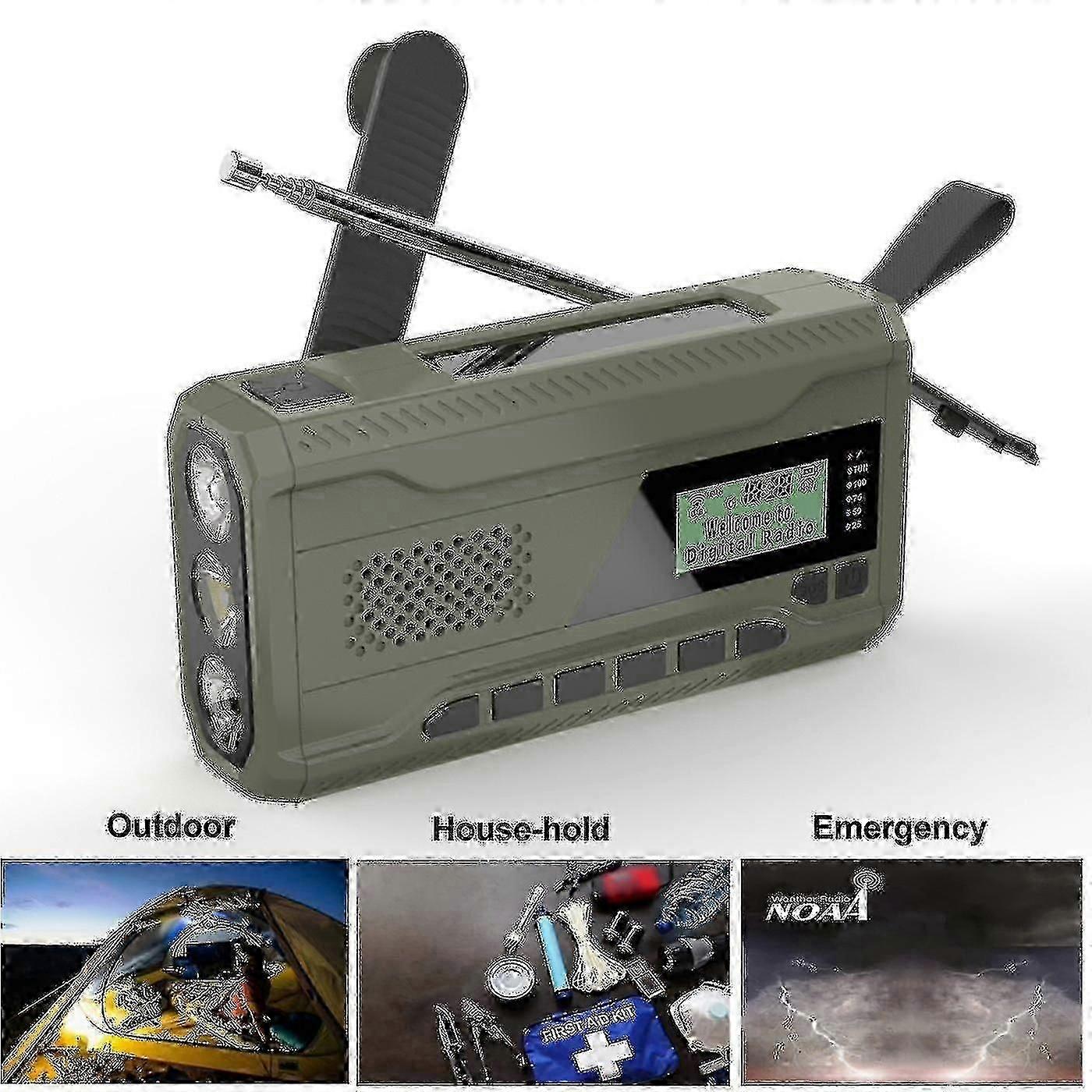 Portable Dab/fm Radio, 4000mah Dynamo Solar Radio, Solar Crank Radio ...