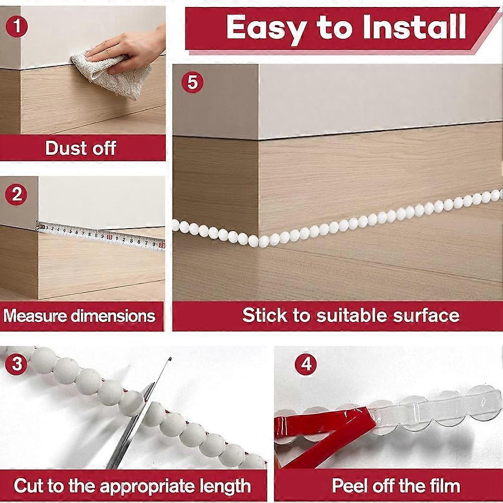 1 Pcs 3-MeterPVC Pearl Bead Wall Mirror Frame Decorative Strip Flat ...