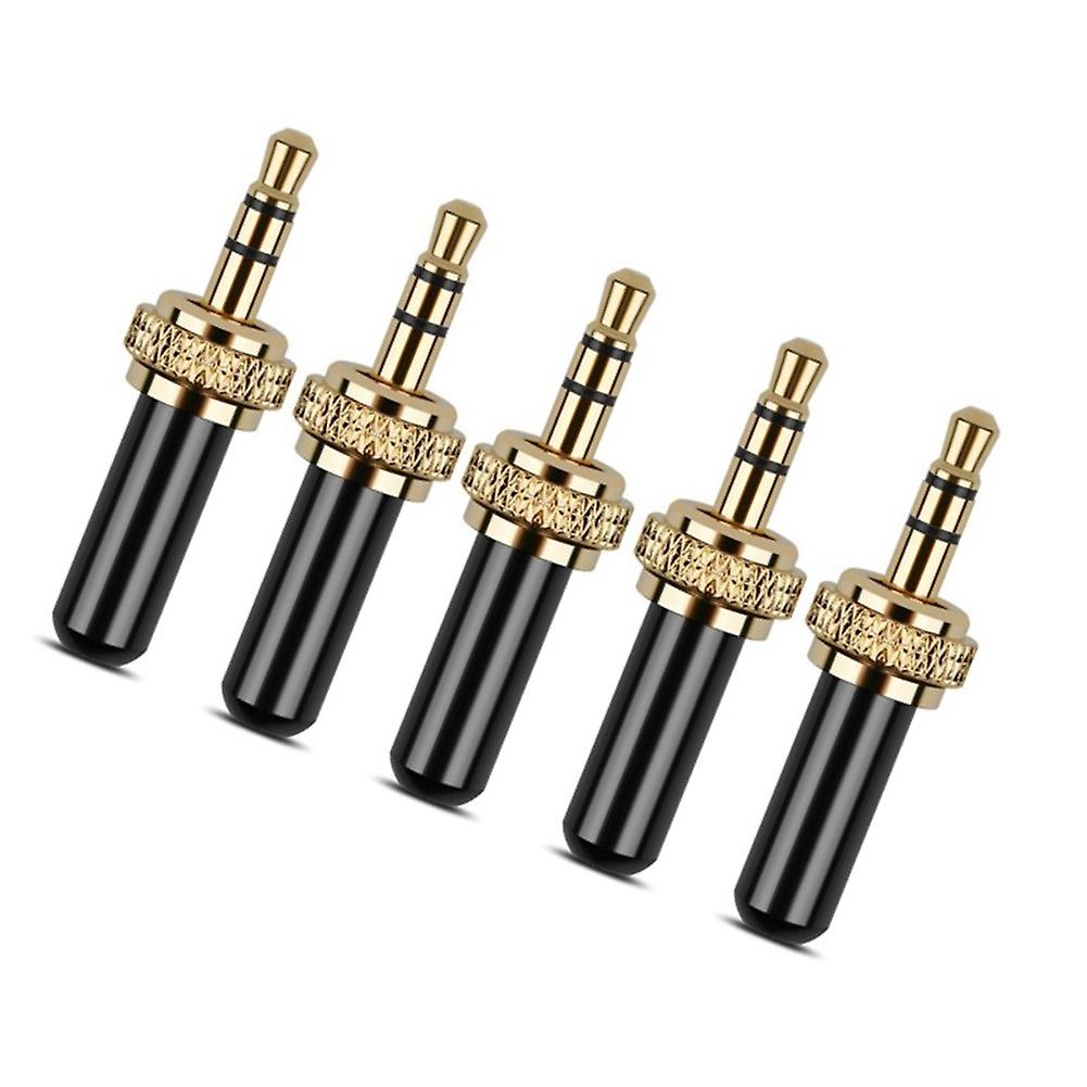 5Pcs 3.5mm Plugs Metal Connector Mini 3.5mm Screw Lock Stereo Jack Plug ...