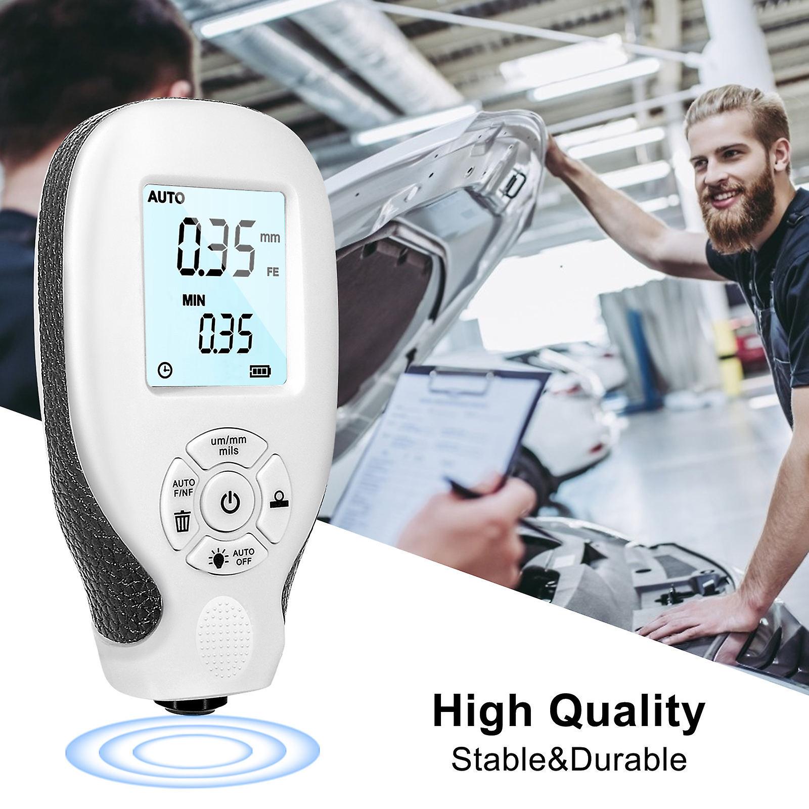 Coating Thickness Gauge, Car Paint Depth Gauge with LCD Display, (White ...