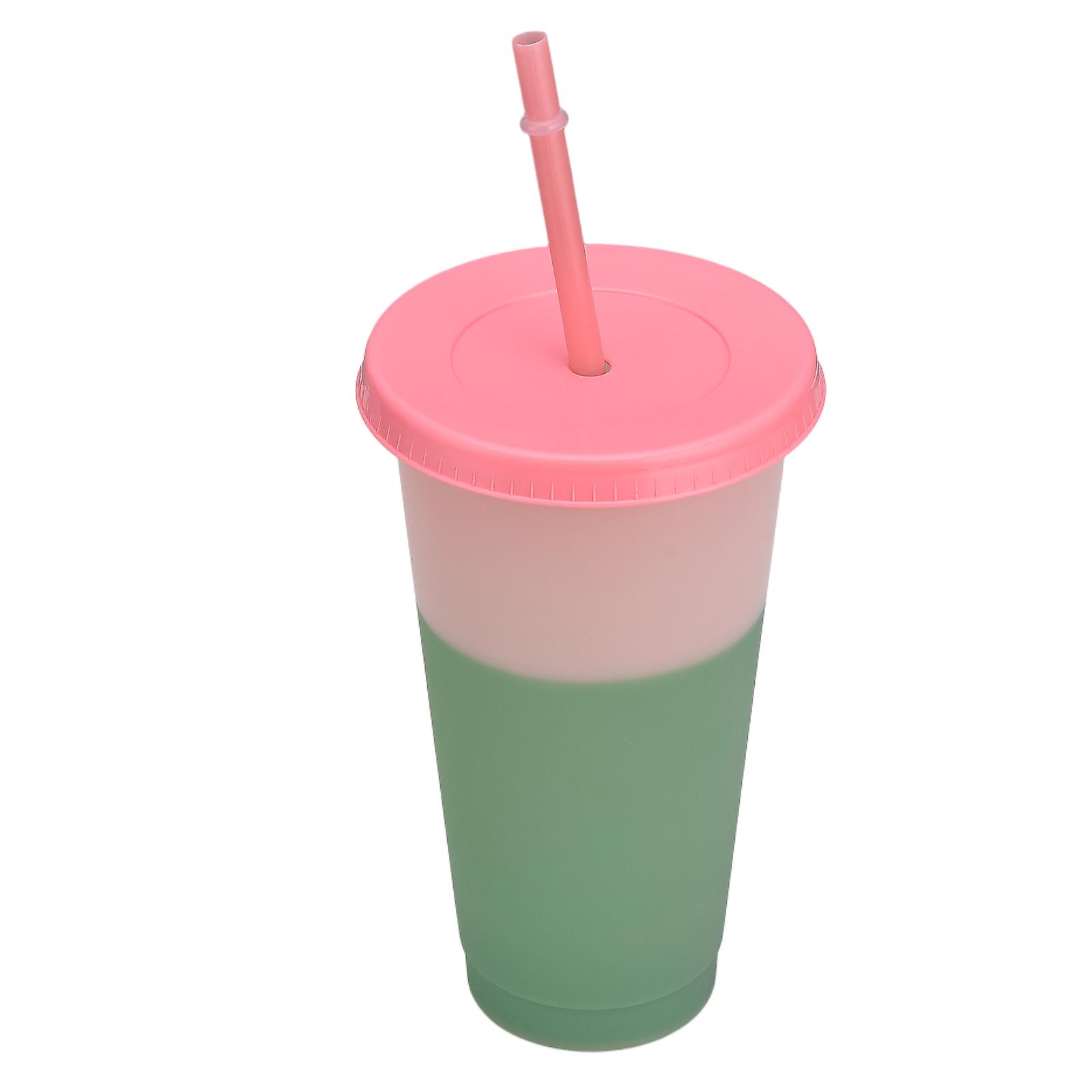 Color Changing Plastic Tumblers With Straw And Cover, Reusable And ...