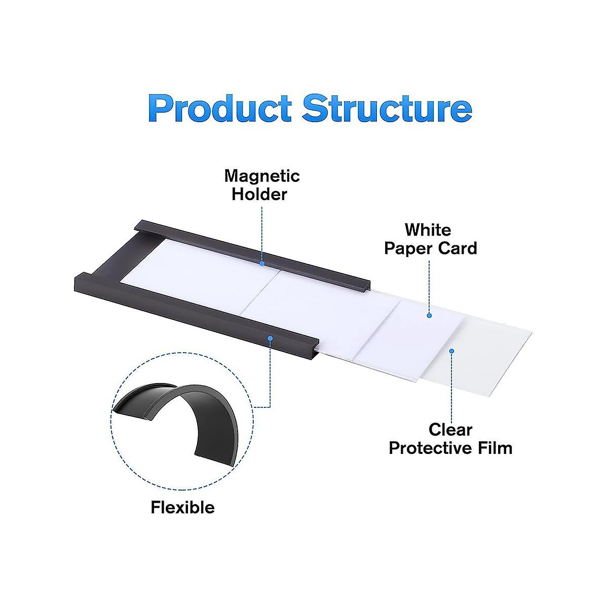 50 Pack Magnetic Label Holder C Channel Magnetic Labels, Magnetic Data ...