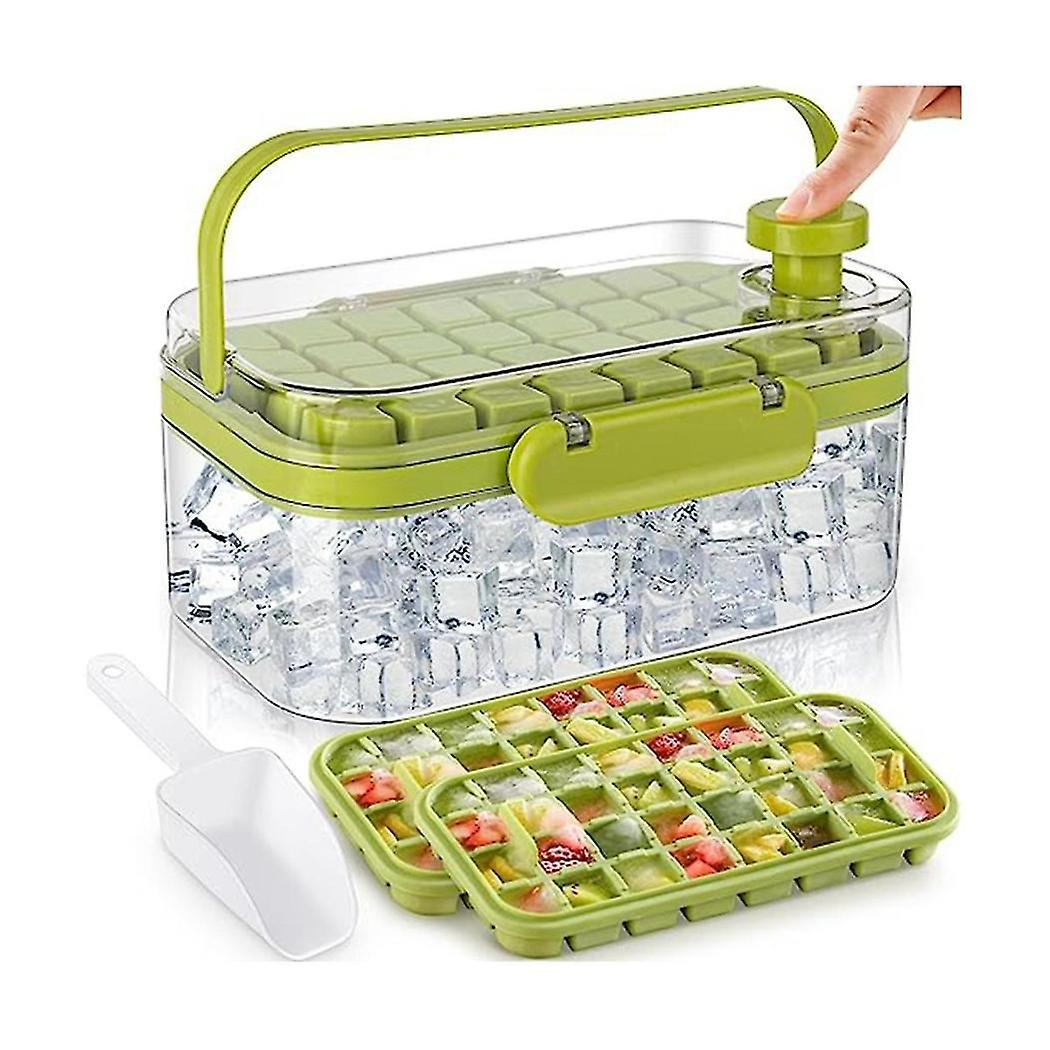 Ice Tray Pressed Ice Storage Box Freezer Square Ice-cube Mold With Lid ...