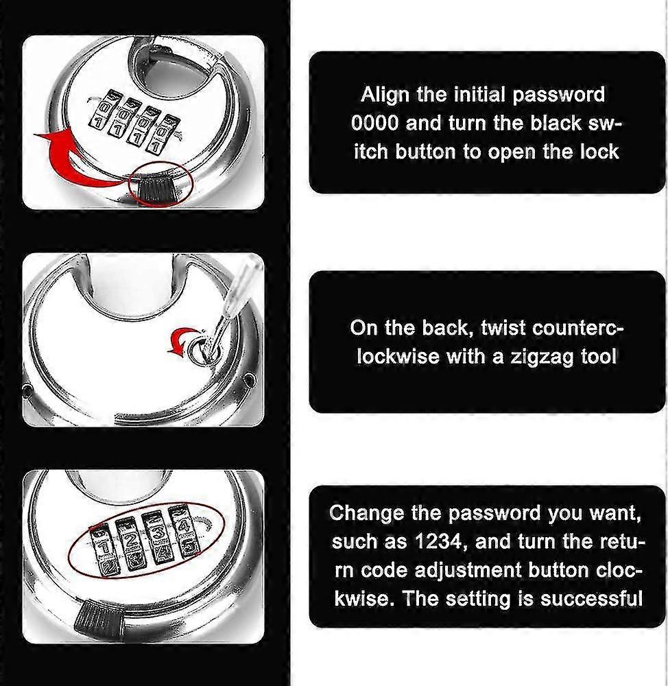 Combination Padlock, Code Padlock, Combination Lock, Round Padlock, 4 ...
